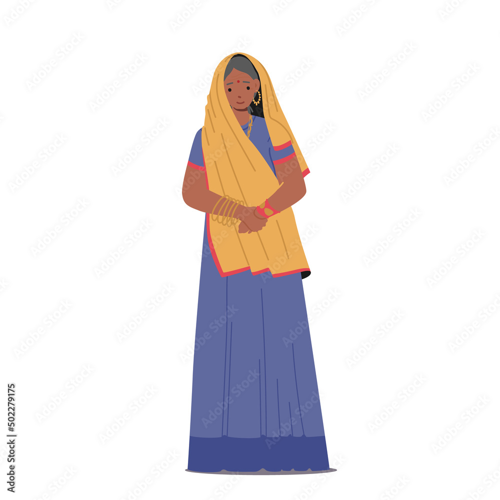 Smiling Aged Woman of India Society. Senior Indian Woman wear Long Sari ...