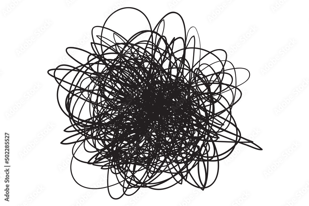 Chaos waved wallpaper. Chaotic pattern on white. Tangled texture with ...