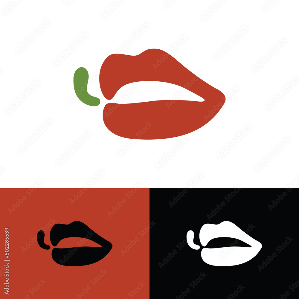 Sexy Hot Chili Lip Red Mouth Logo Visual Branding Identity Logogram ...
