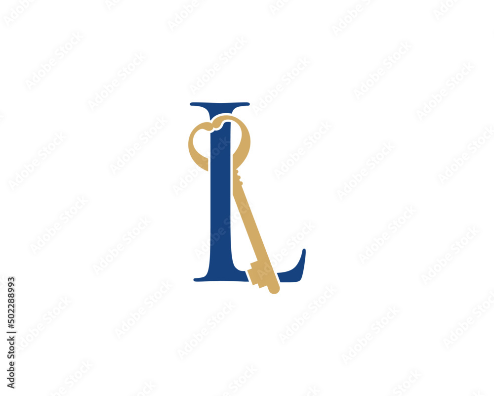 Letter L With old Key Logo Vector 001 Stock Vector | Adobe Stock
