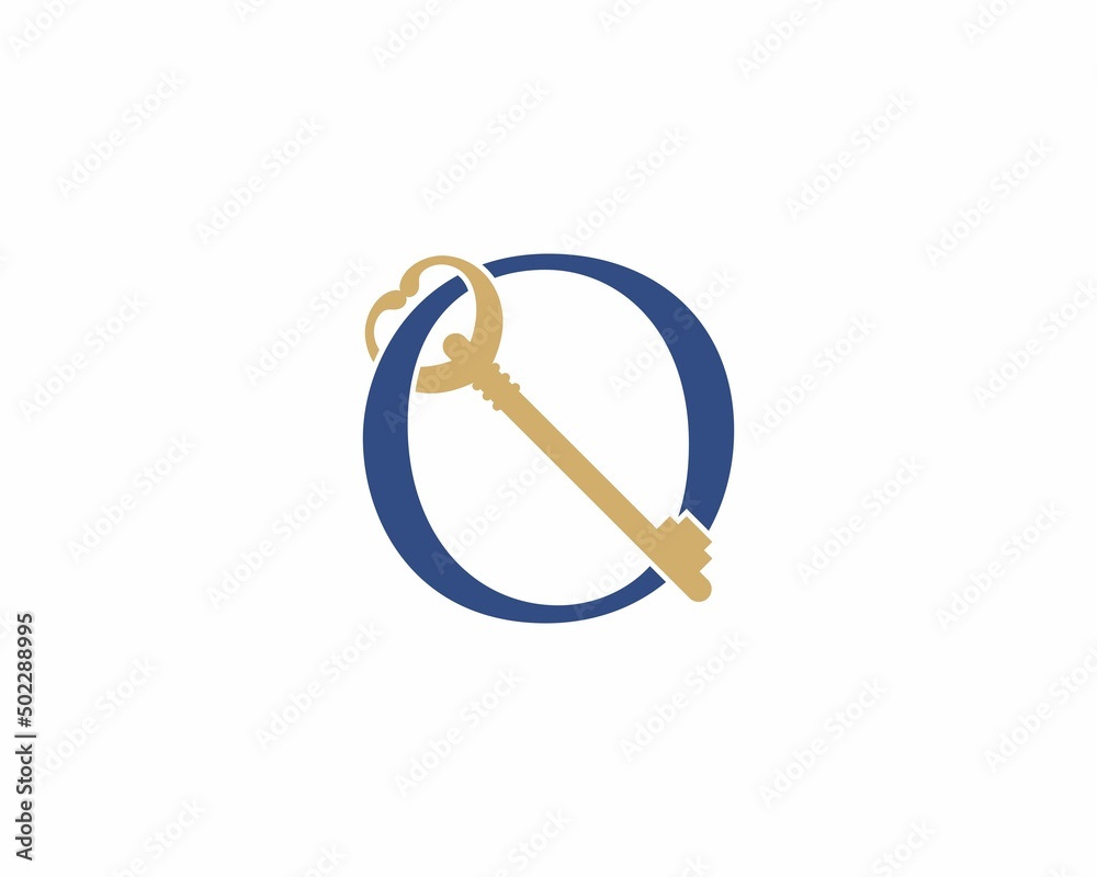 Letter O With old Key Logo Vector 001 Stock Vector | Adobe Stock