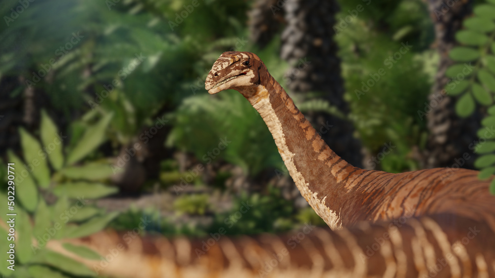 Plateosaurus engelhardti, dinosaur from the Late Triassic epoch in a ...