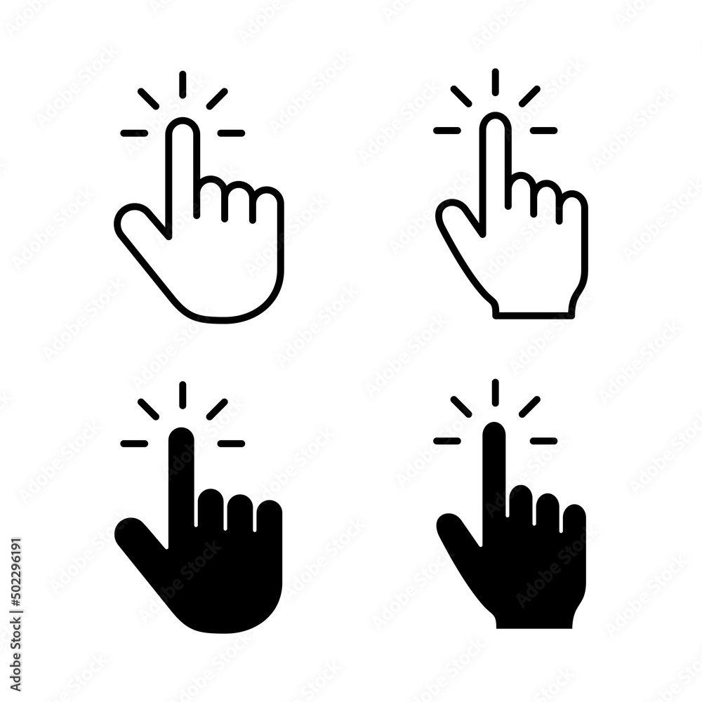 Hand cursor icons vector. cursor sign and symbol. hand cursor icon clik ...