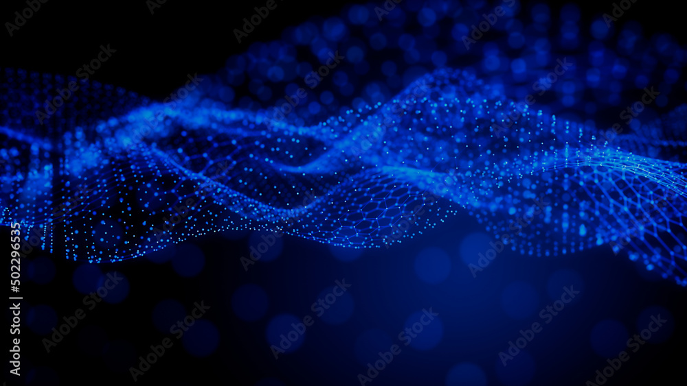 Sound Wave and Audio Technology Concept. Blue, Futuristic Digital Style ...