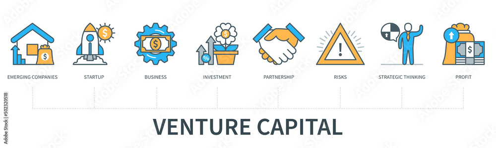 Venture capital infographics in minimal flat line style Stock Vector ...