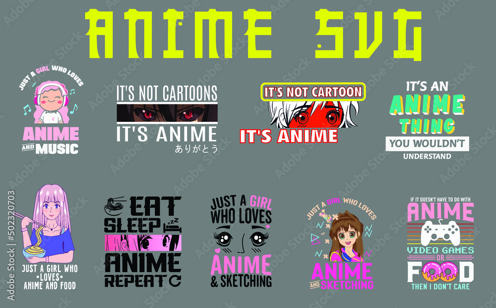 Anime SVG Bundle, Anime Vector, Love, Manga, Anime pack, Japanese ...