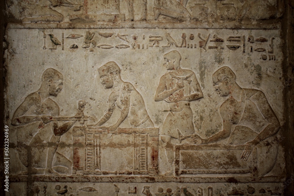 The interior inscriptions inside the tomb of petosiris the priest of ...