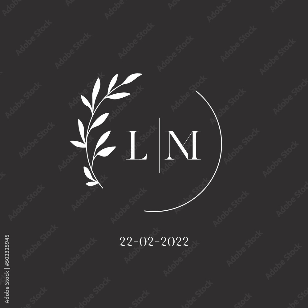 Letter LM wedding monogram logo design template Stock Vector | Adobe Stock