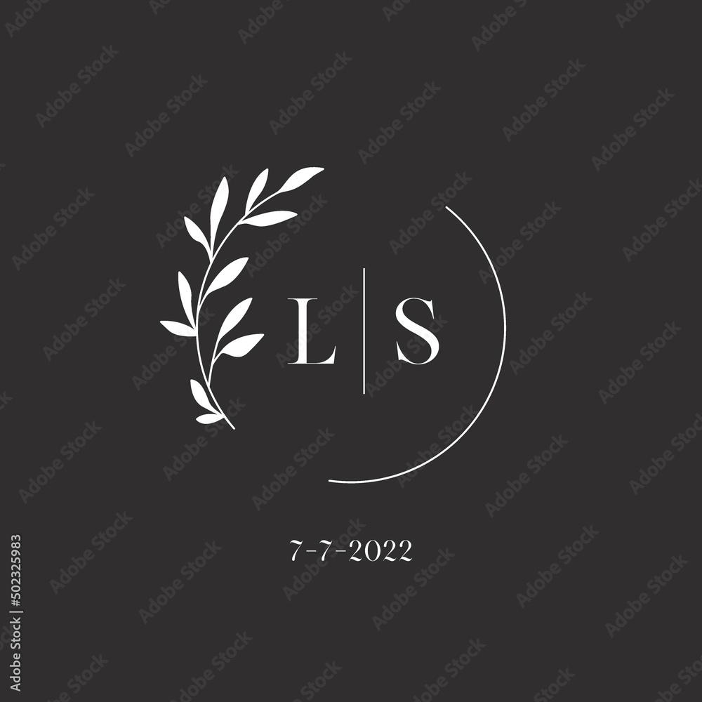 Letter LS wedding monogram logo design template Stock Vector | Adobe Stock