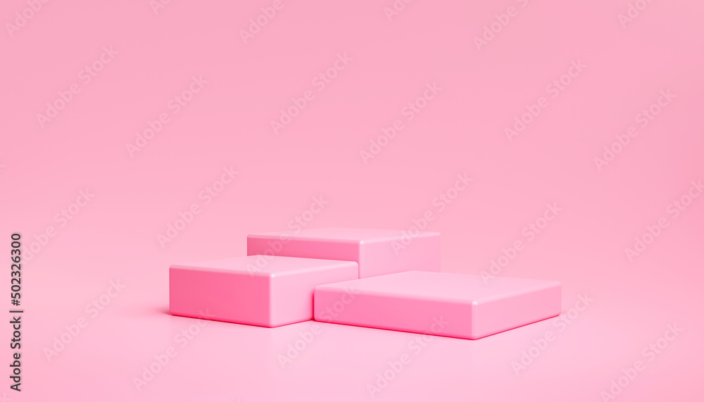 Cube winner Pink podium product display pedestal empty studio scene ...