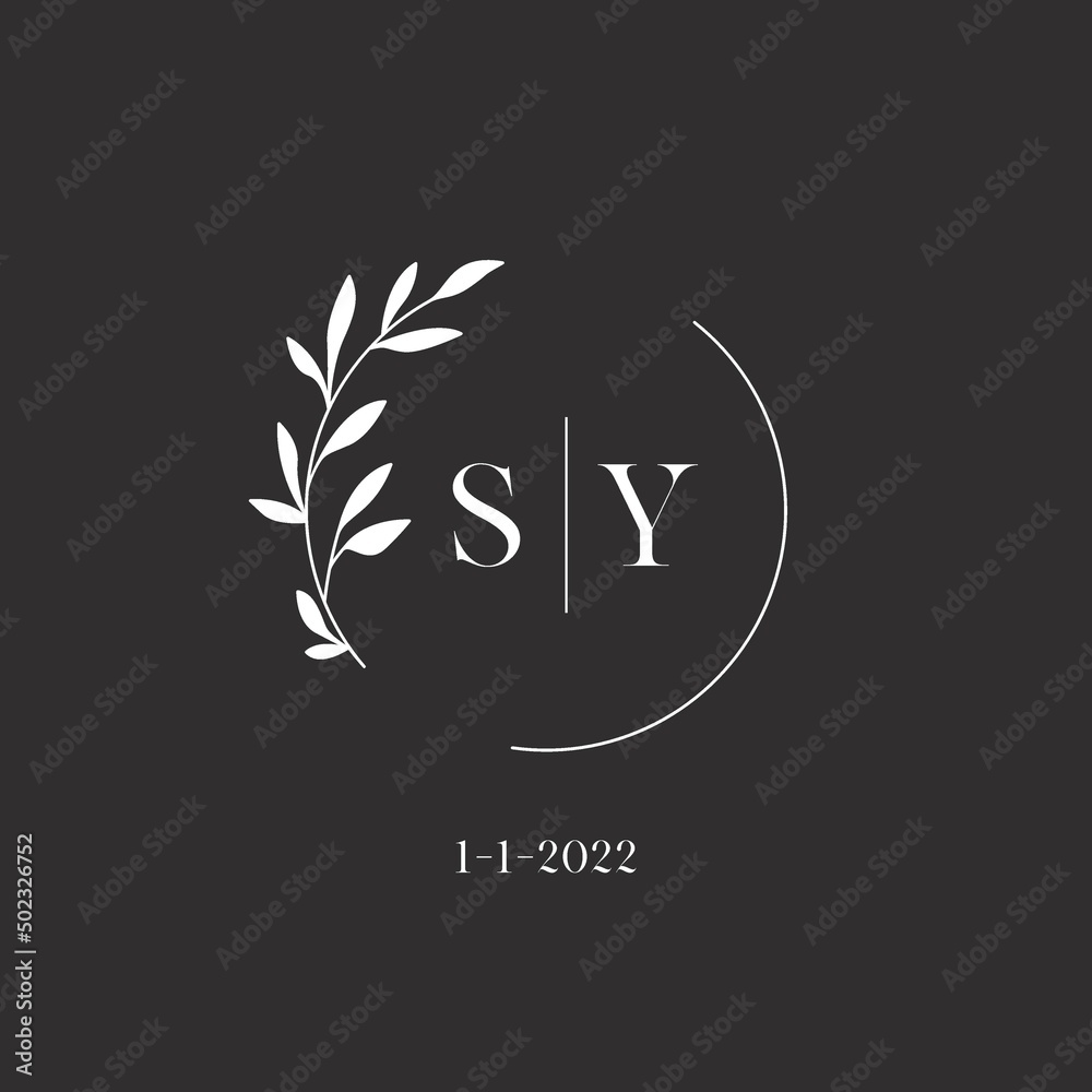 Letter SY wedding monogram logo design template Stock Vector | Adobe Stock