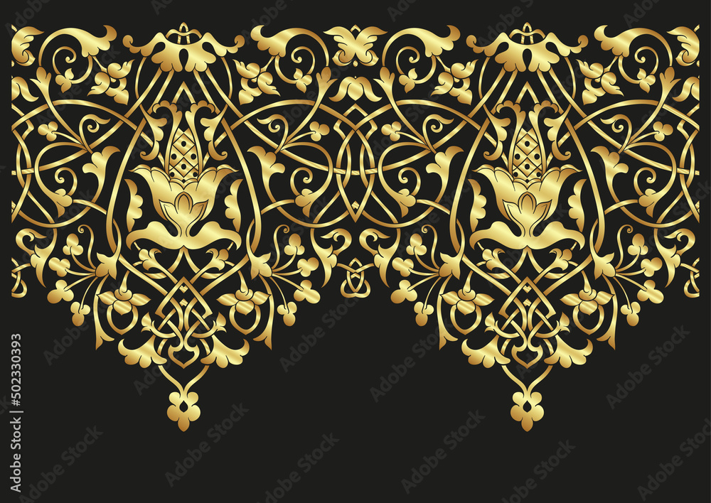 Byzantine traditional historical floral motifs, pattern. Clip art, set ...