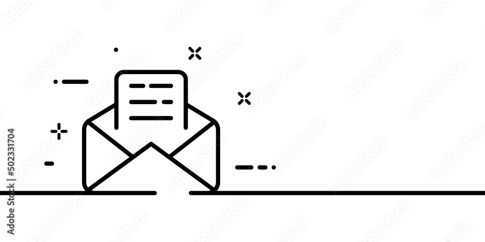 Writing line icon. Letter, message, scroll. Envelope, cover, post ...