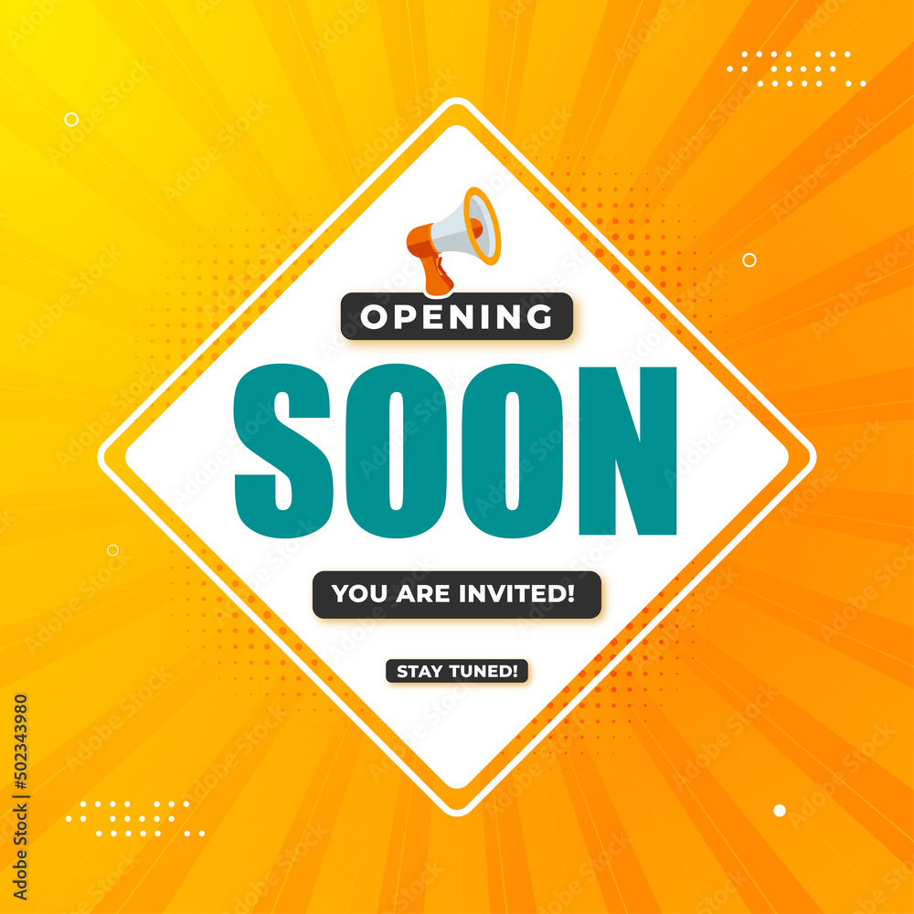 Opening soon sale poster sale banner design template with editable text ...
