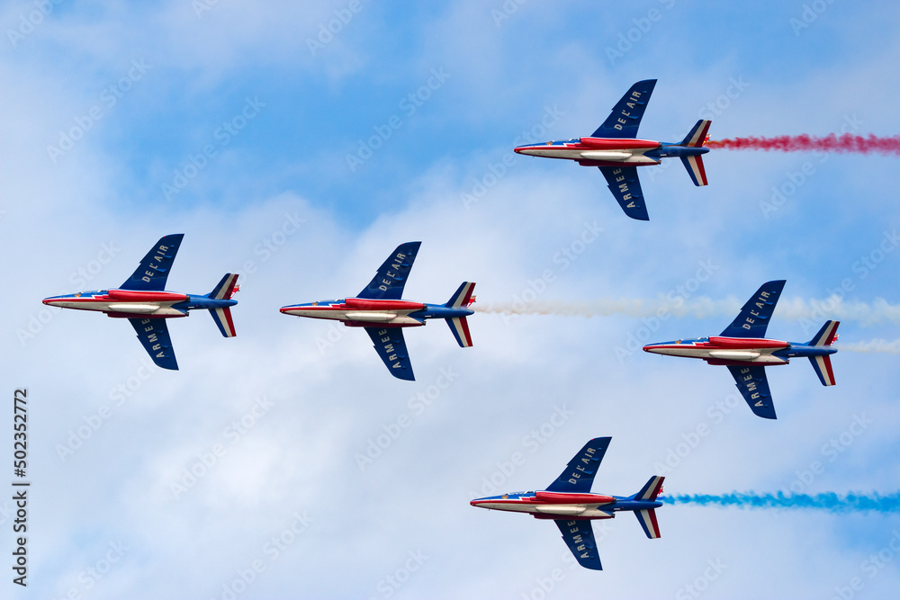 Payerne, Switzerland - August 30, 2014: Patrouille de France, the ...