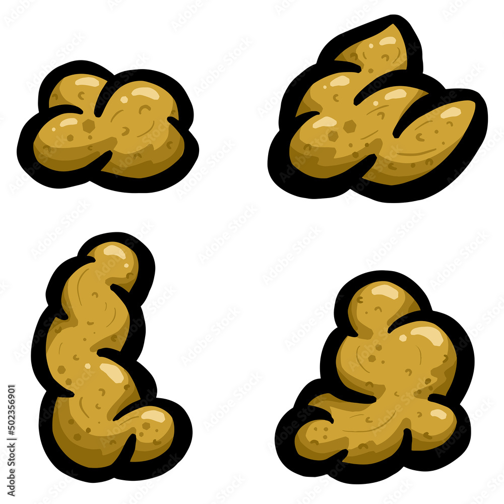 Cartoon Poop Turd or Poo Brown Dirt Stock Vector | Adobe Stock