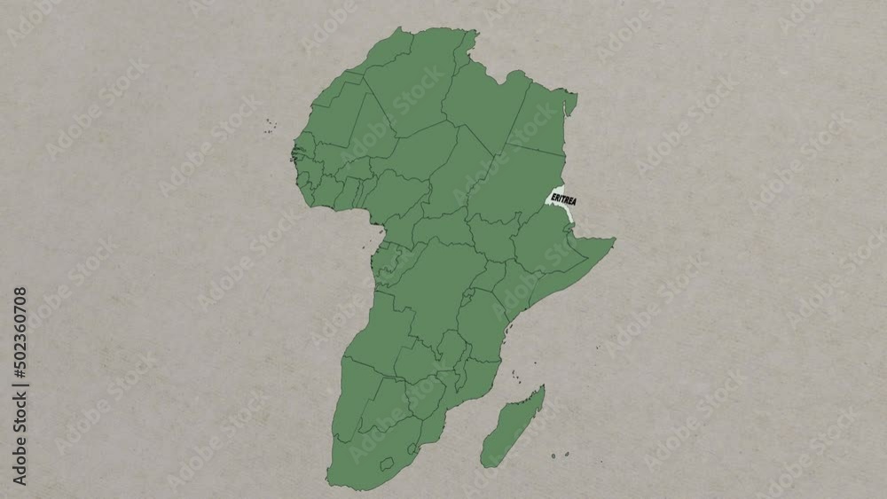 Map showing Eritrea From above zooming in. Eritrea map location on ...