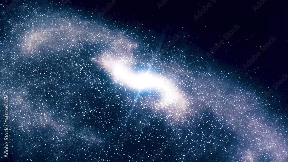 Space animation background with nebula, stars. The Milky Way, the ...