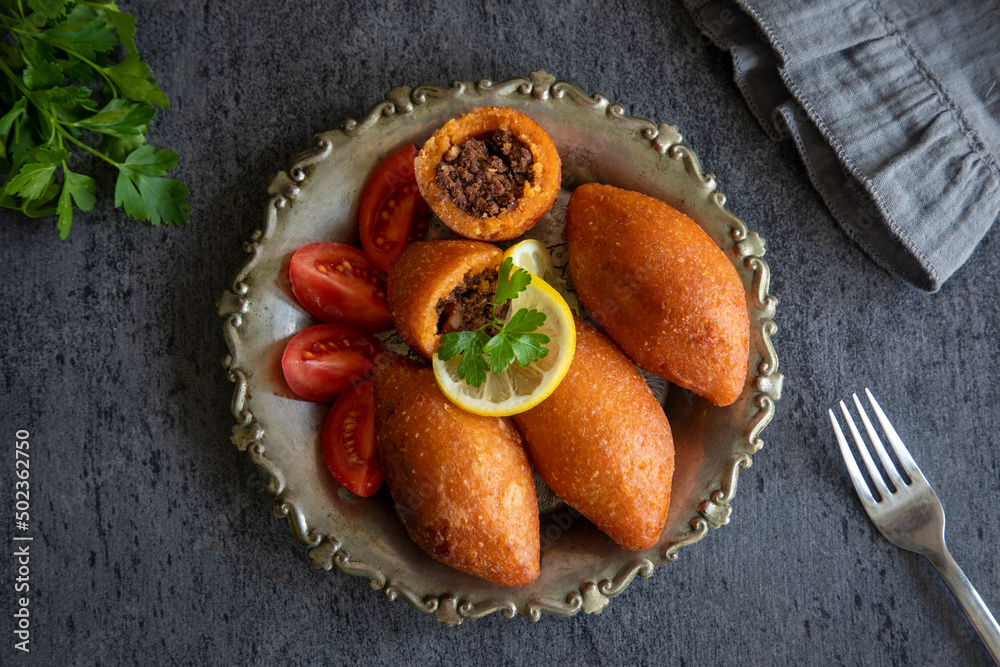 Kibbeh is a popular dish in Middle Eastern cuisine (Turkish name; icli ...