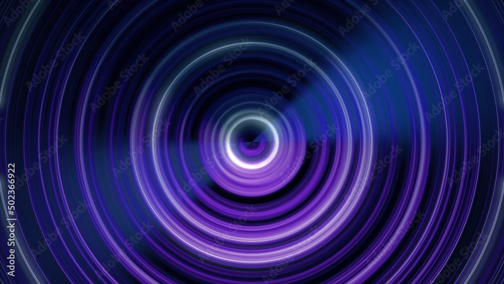 Circular sound waves. Abstract animation of circular lines pulsating ...