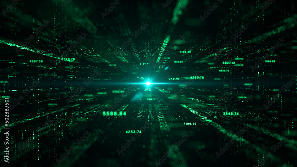 Technology abstract background, Digital cyberspace with numbers ...