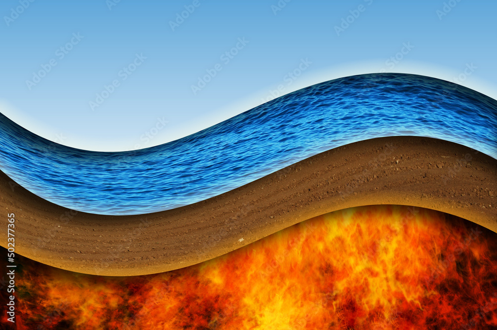 4 elementos con texturas naturales. Abstracto. Aire, agua, tierra y ...