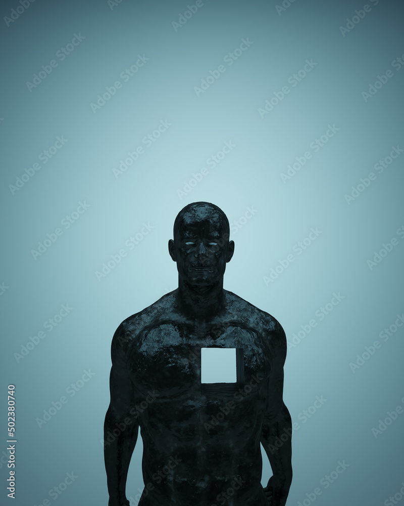 Man Mental Health Depression Black Dusty Iron Figure Abstract Missing ...