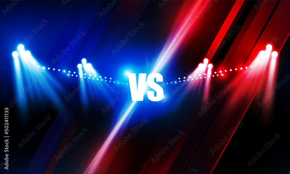 Versus Screen For Fight of sport and game, Battle Or Sport. Boxing ring ...