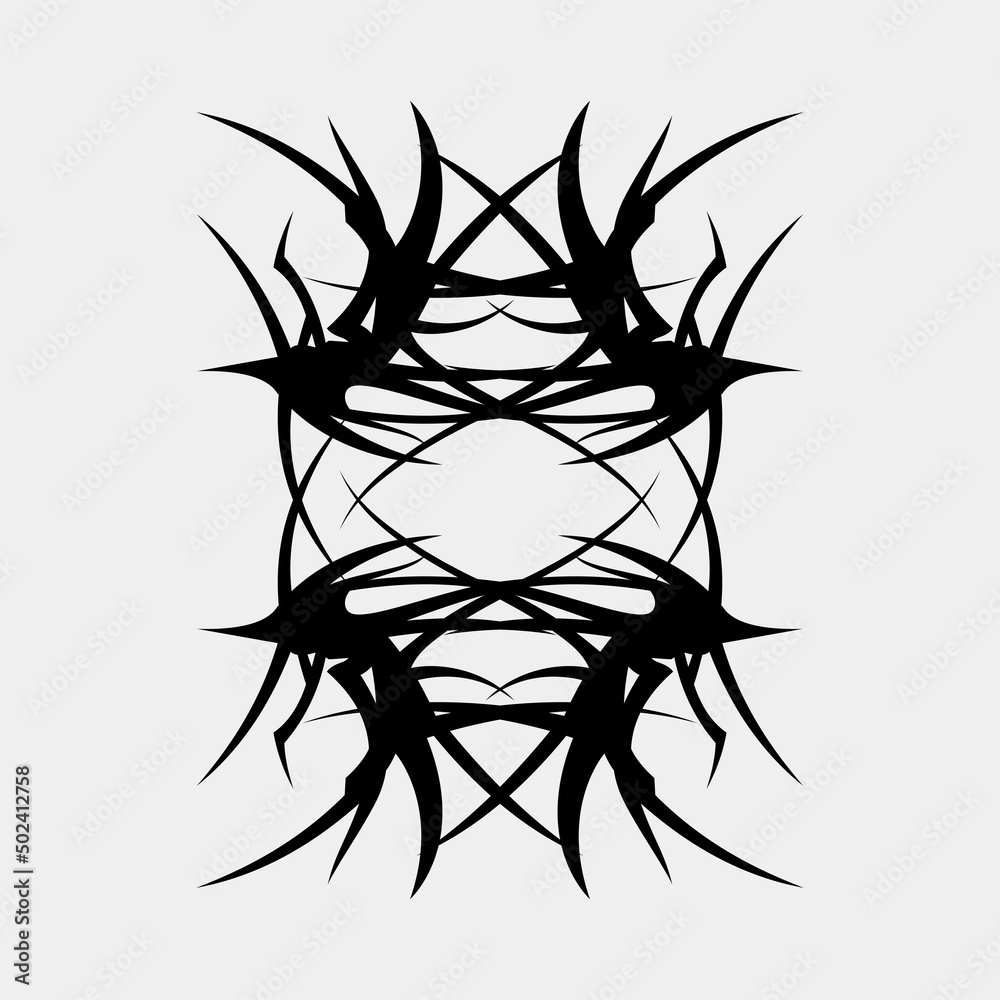 tribal tattoo vector, scary, spooky, gothic, sharp, geometric, mandalas ...