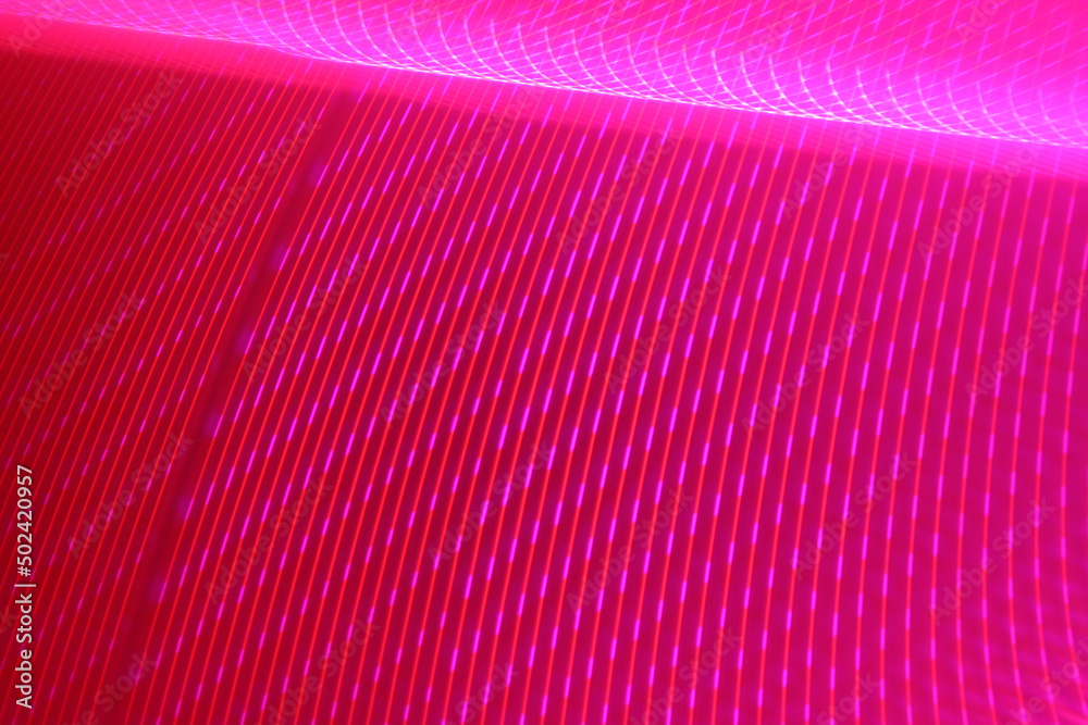 Pink digital tech background design with abstract illuminated lines ...