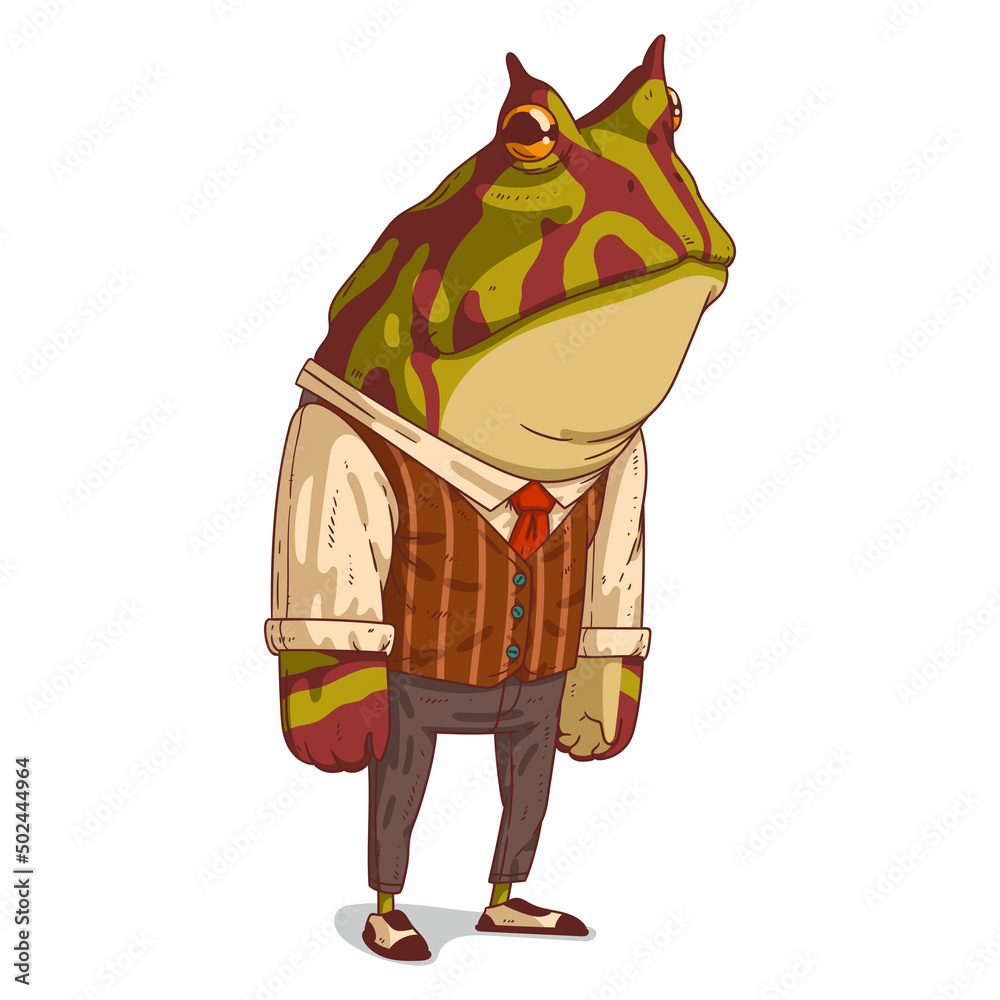 A Gangster, isolated vector illustration. A bouncer guy. A huge ...