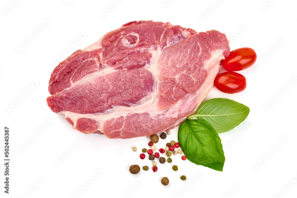 Pork shoulder blade, isolated on white background. High resolution ...