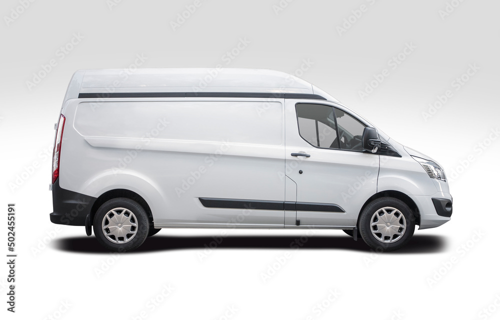 Ford Transit high roof, side view isolated on white background, 16 ...