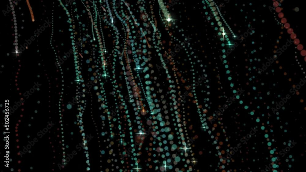 An abstract hyperspace starfall at high speed leaving a trail in deep ...