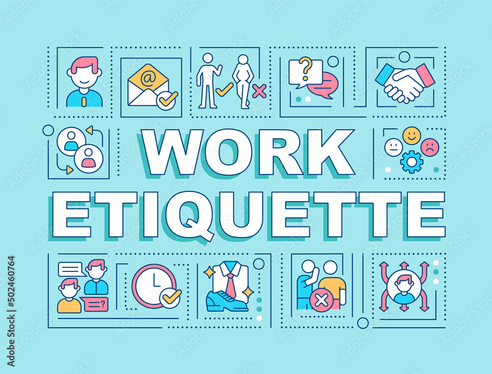 Poster Work etiquette word concepts blue banner – Wall Art | UkPosters
