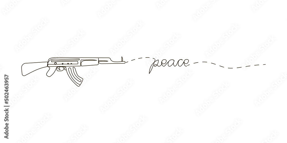 Peace continuous line drawing. One line art of english hand written ...