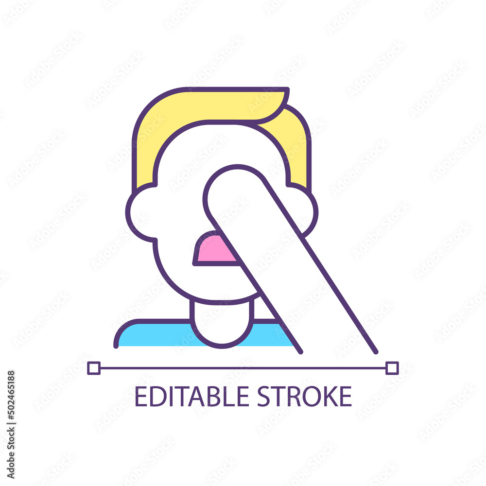 Feeling of embarrassment RGB color icon. Damaging self-image ...