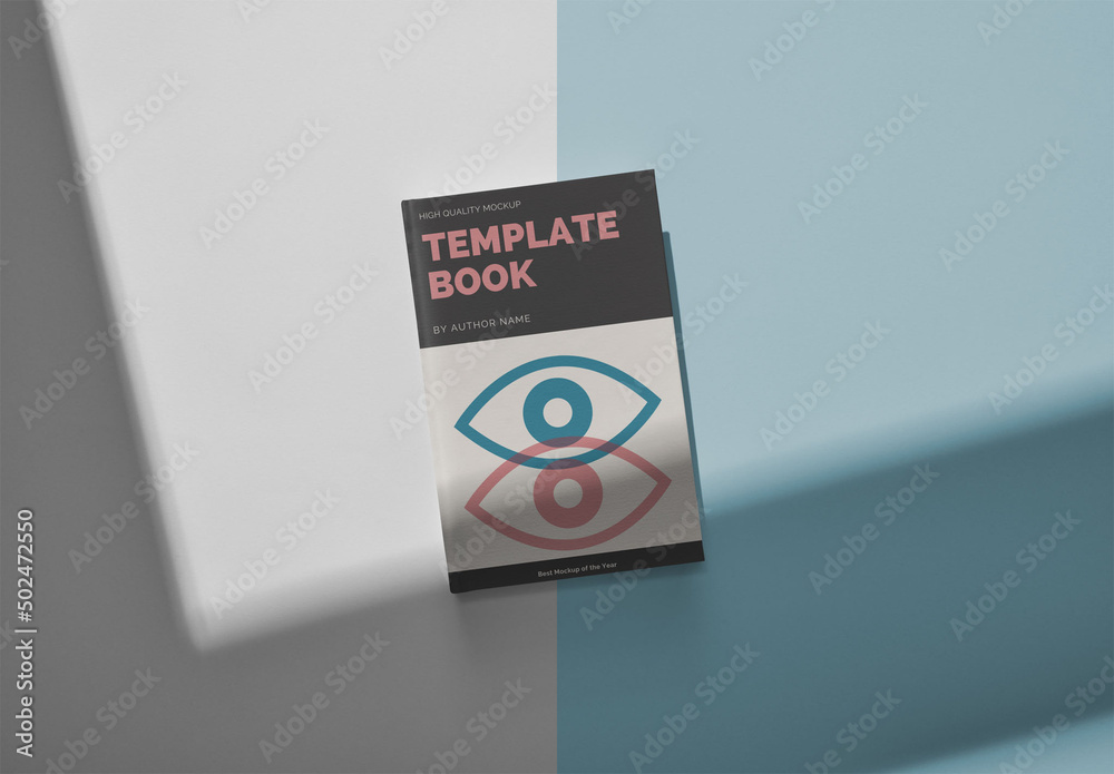 Overhead Shot of a Hardcover Book Mockup Stock Template | Adobe Stock