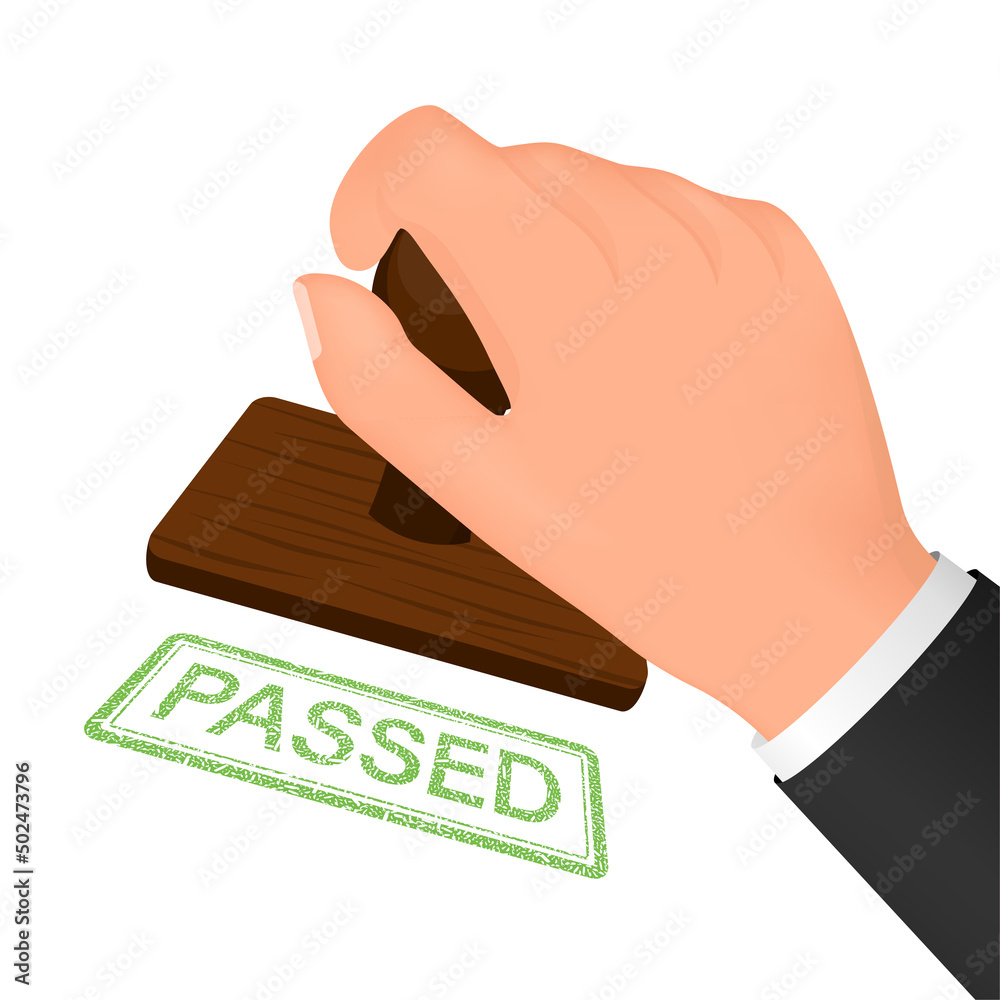 Abstract green passed stamp for print design. Vector illustration ...