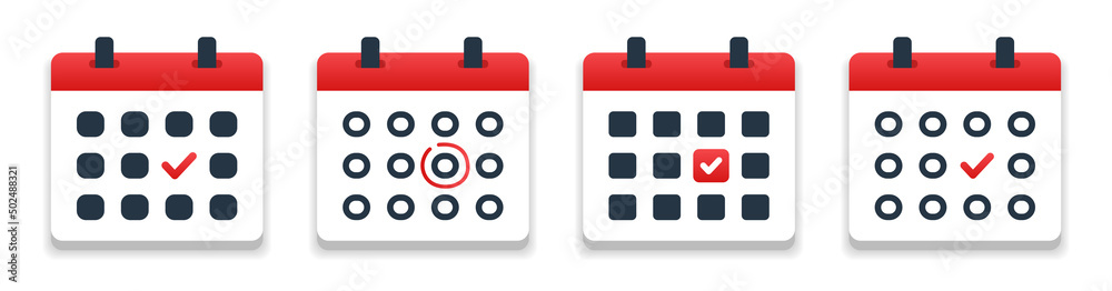 Calendar icon template in flat design. Meeting schedule symbol ...