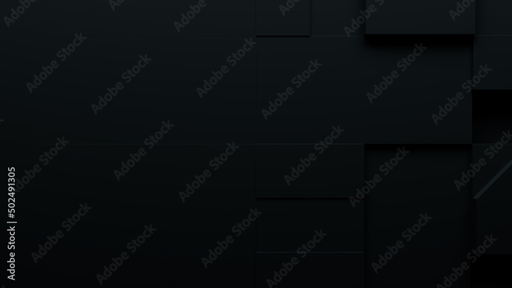 Black 3D Blocks arranged to create an abstract Futuristic background ...