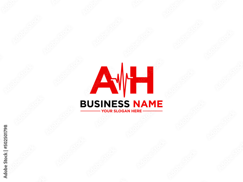 Letter AH Logo Icon, Colorful Ah ha Medical Logo Letter Vector For ...
