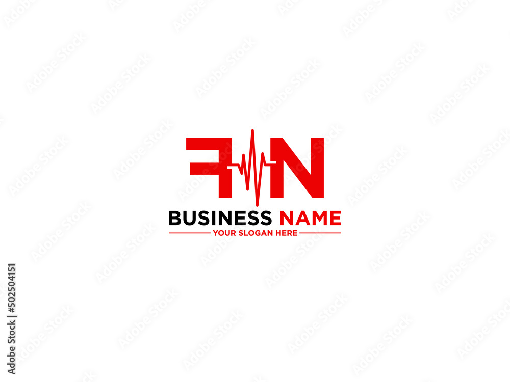 Alphabet FN Logo Icon, Creative Fn nf Logo Image Design For Heart ...