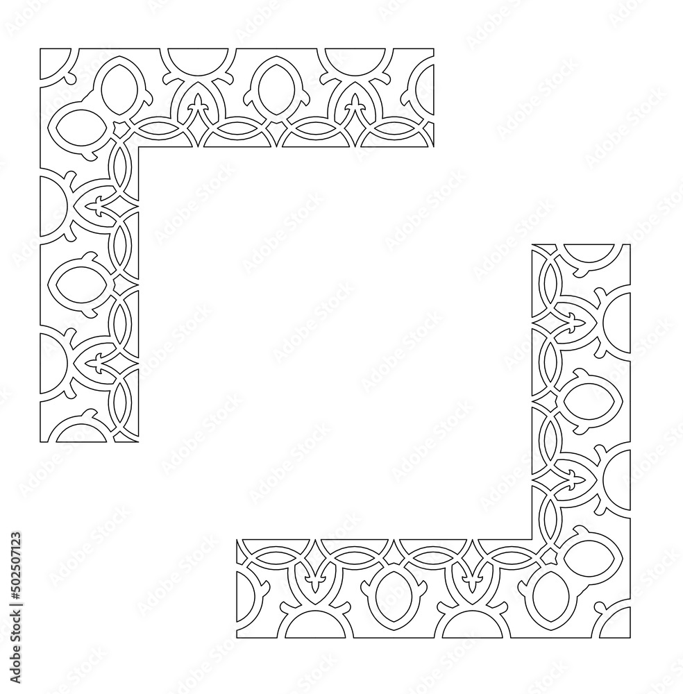 Black and white 2D drawings using CAD based on flora and repetitive ...