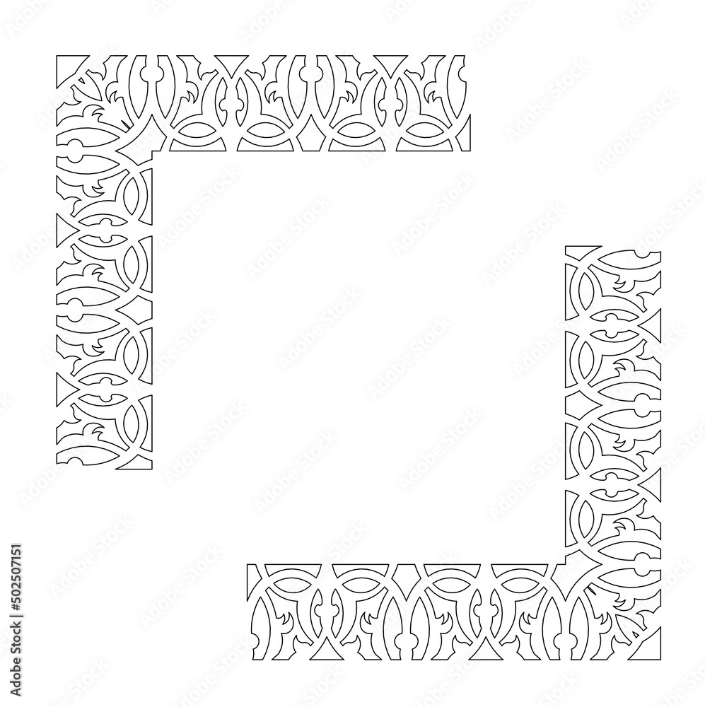 Black and white 2D drawings using CAD based on flora and repetitive ...