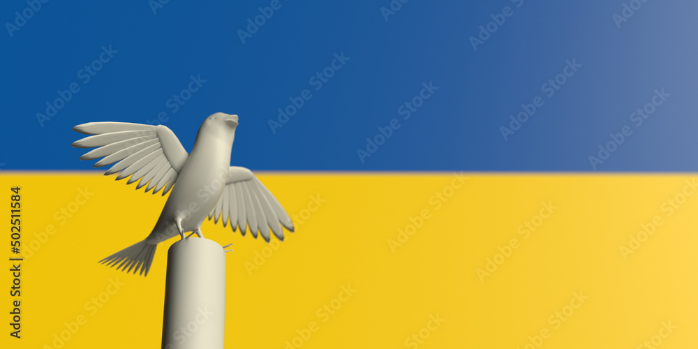 Ukraine flag bird symbol freedom peace stop war hope military conflict ...