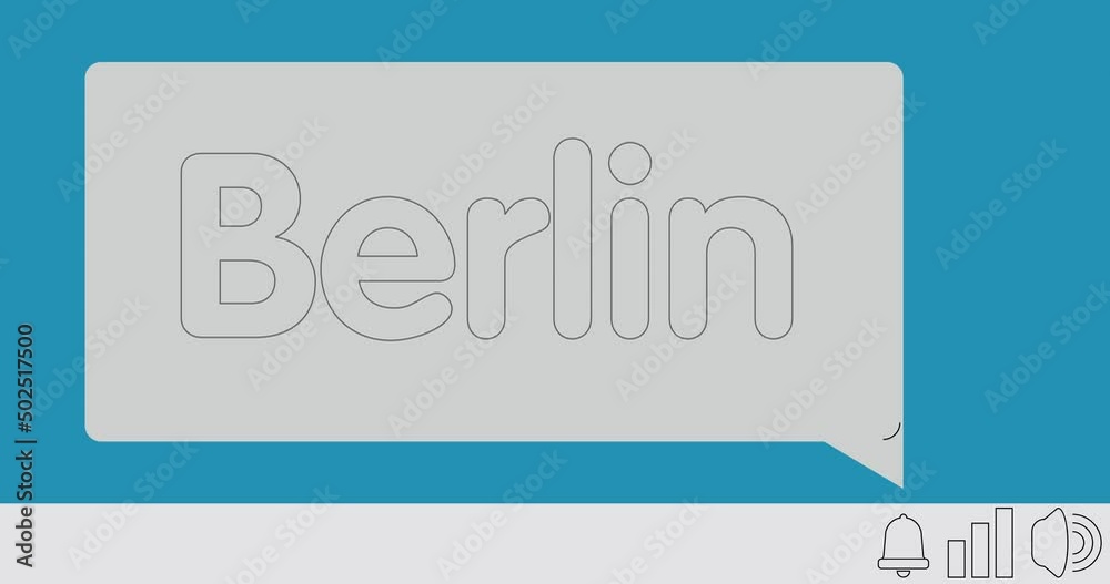 Vidéo Stock Berlin Text On Notification Bubble From Portable Information Device Screen Mobile