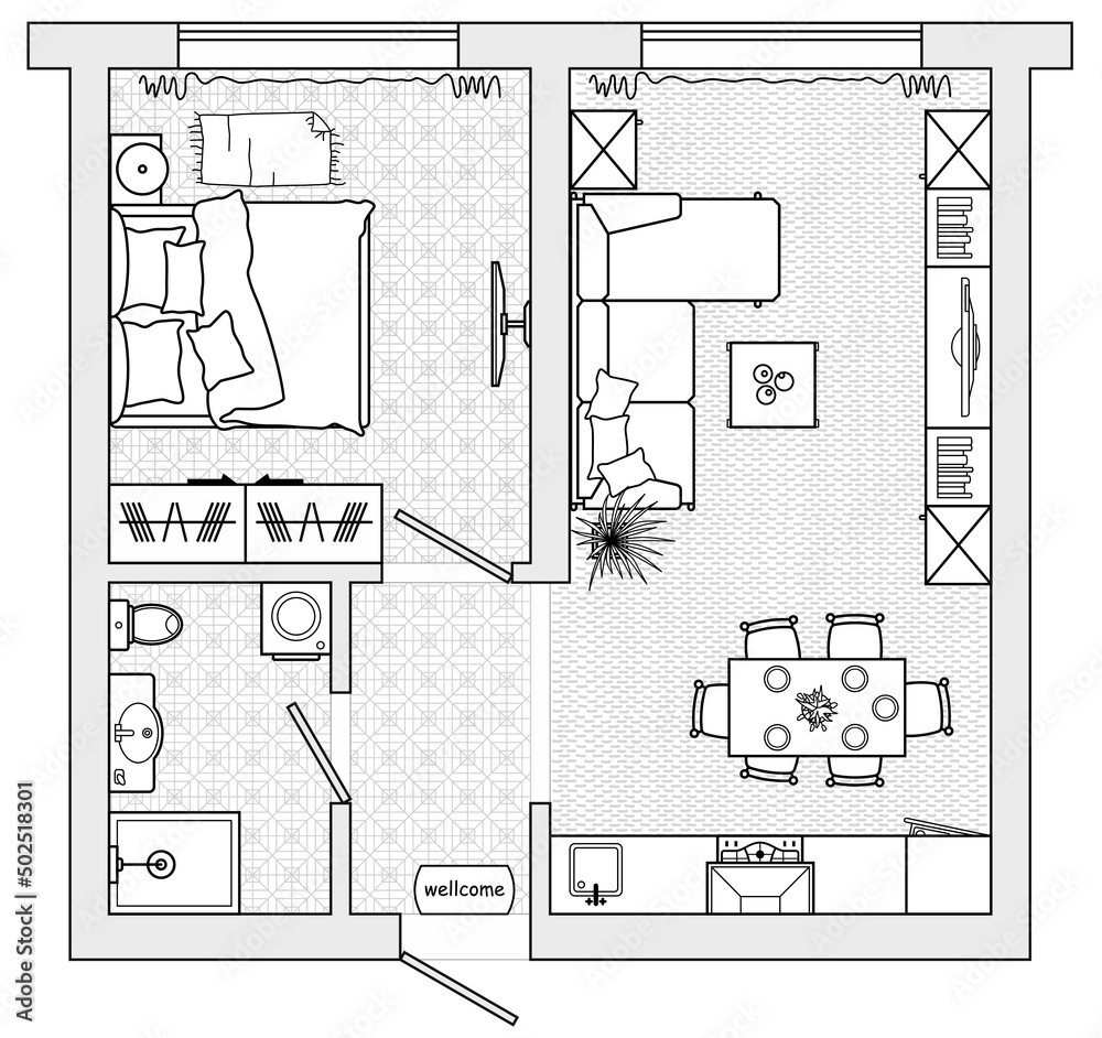 Apartment Room Drawing