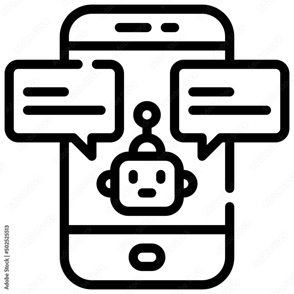 CHATBOT icon,linear,outline,graphic,illustration Stock Vector | Adobe Stock