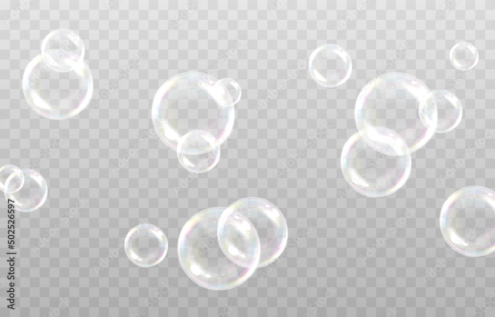 Vetor de Vector soap bubble. Realistic soap bubble png, glare. Foam ... Vetor de Vector soap bubble. Realistic soap bubble png, glare. Foam ...